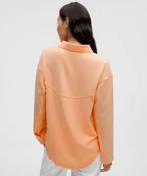 Lululemon Long Button-front Shirt - Peach Bellini