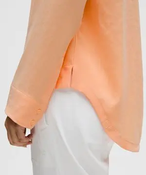 Lululemon Long Button-front Shirt - Peach Bellini