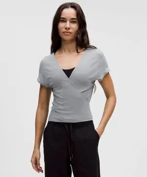 Lululemon Adjustable Tie Short-sleeve Shirt - Rhino Grey