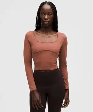 High Hip Fitted Square Neck Tops