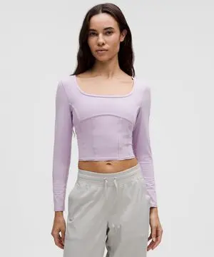Lululemon Waist-seamed Nulu Long-sleeve Shirt - Lilac Ether