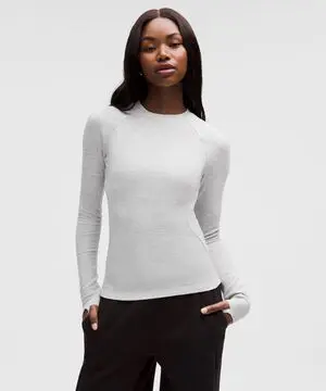 Lululemon Waffle-knit Crewneck Base Layer - Heathered Core Ultra Light Grey