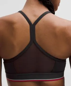 Lululemon Flow Y Mid-support Bra Logo - Black