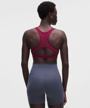 Lululemon Wunder Train Mesh-back Bra - Raspberry Rave