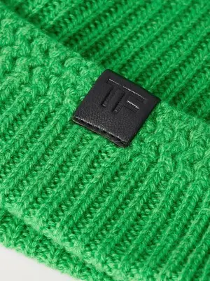TOM FORD Ribbed Cashmere Beanie - Green