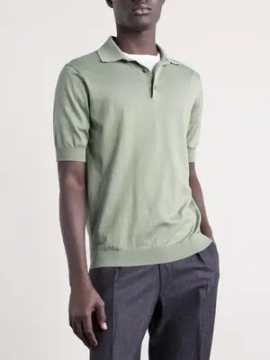 LARDINI Cotton Polo Shirt - Green