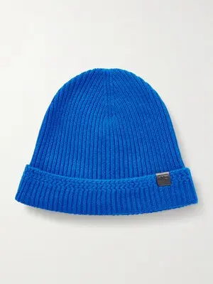 TOM FORD Cashmere Ribbed Beanie - Blue