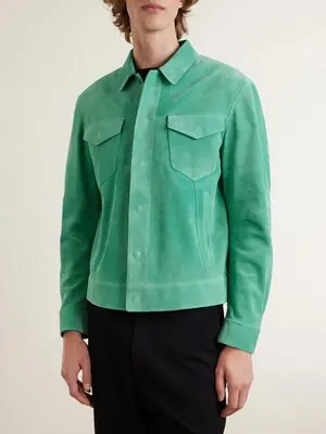 TOM FORD Slim-fit Suede Jacket - Green
