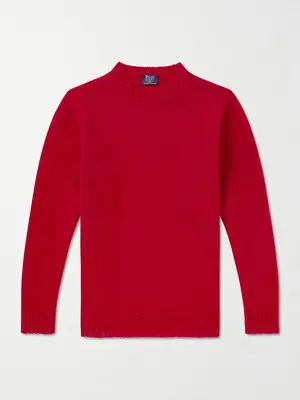 William Lockie Virgin Wool Crewneck Sweater - Red