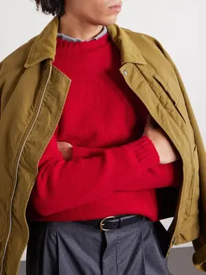 William Lockie Virgin Wool Crewneck Sweater - Red