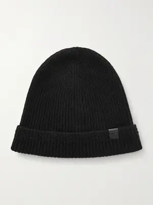 TOM FORD Cashmere Ribbed Beanie - Black
