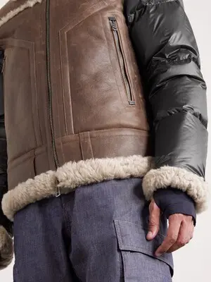 Moncler Argens Padded Shearling And Shell Jacket