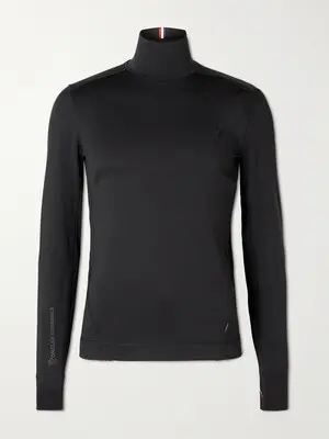 Moncler Slim-fit Logo-appliquéd Polartec® Power Grid™ Base Layer - Black
