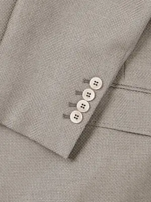 Brunello Cucinelli Silk, Linen And Wool-blend Blazer - Gray