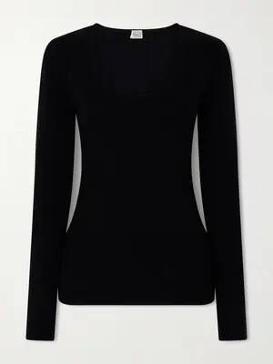 Women's Black Wool Blend Sweaters