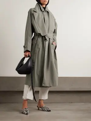 Tibi Frank Belted Layered Trench Coat