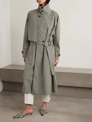 Tibi Frank Belted Layered Trench Coat