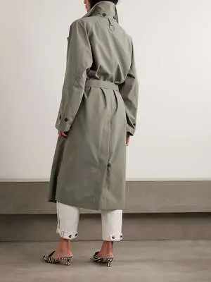 Tibi Frank Belted Layered Trench Coat - Stone