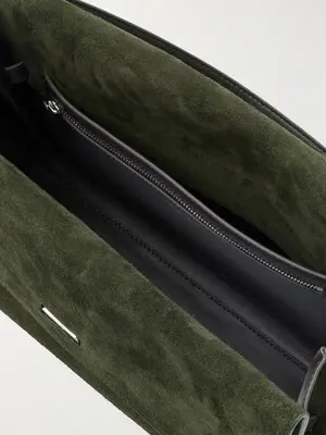 Tory Burch Lee Radziwill Large Suede Shoulder Bag - Green