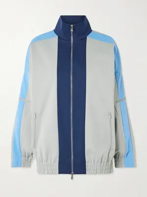 Tibi Color-blocked Jersey Bomber Jacket