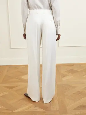 Stella McCartney Satin Wide-leg Trousers - Neutrals