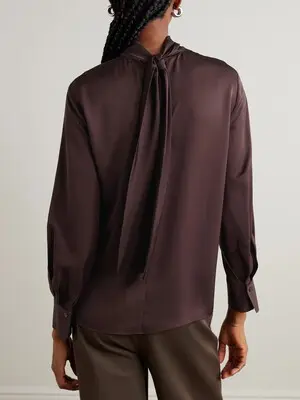 Theory Tie-detailed Silk Blouse - Purple