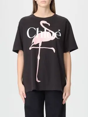 Chloé Flamingo Graphic T-shirt - Black