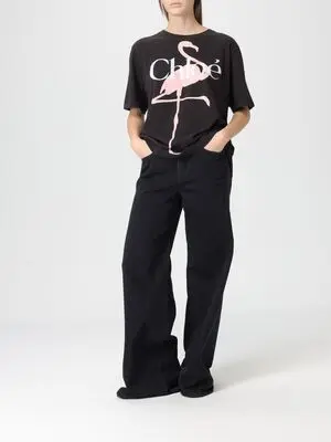 Chloé Flamingo Graphic T-shirt - Black