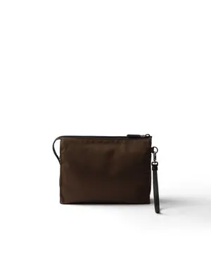 Prada Re-nylon And Saffiano Leather Necessaire - Brown