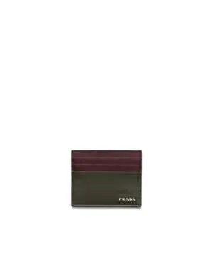 Prada Saffiano Leather Card Holder - Green