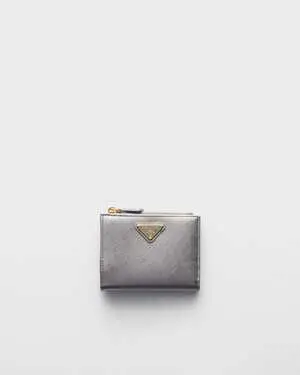 Prada Small Saffiano Leather Wallet Chrome