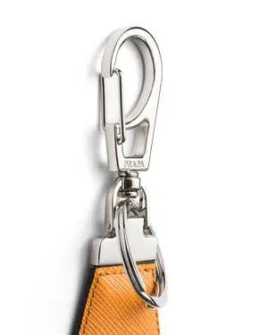 Prada Saffiano Leather Keychain - Orange