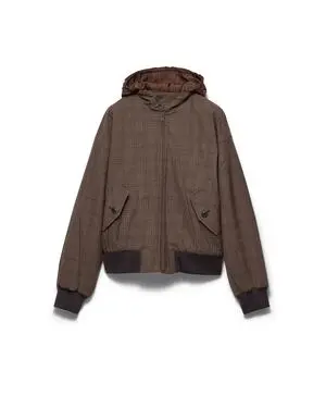 Prada Hooded Wool Jacket - Brown