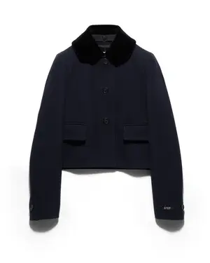Prada Single-breasted Natté Fabric Jacket - Blue