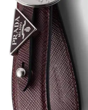 Prada Saffiano Leather Keychain - Red