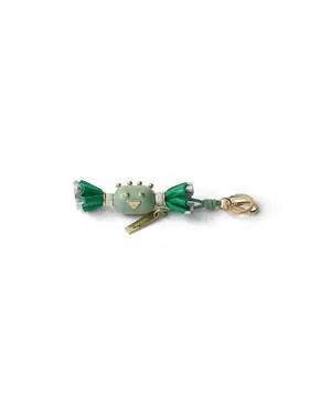 Prada Plexiglas And Leather Key Ring Charm - Green