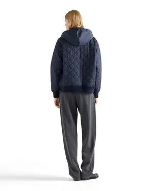 Prada Re-nylon Blouson Jacket With Hood - Blue