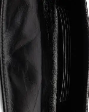 Prada Leather Wallet With Shoulder Strap - Black