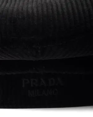 Prada Corduroy Newboy Cap - Black