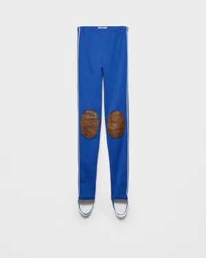 Prada Fleece Stirrup Leggings Bluette