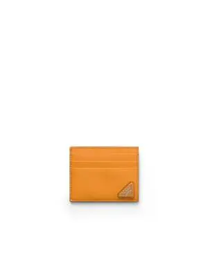 Prada Saffiano Leather Card Holder - Orange