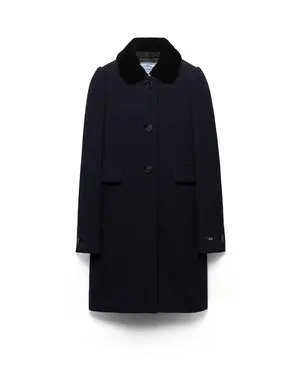 Prada Single-breasted Natté Fabric Coat - Blue