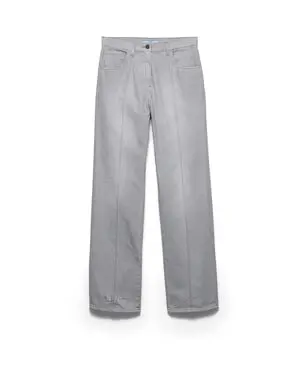 Prada Washed Straight Fit Denim Jeans - Grey