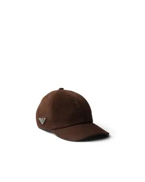 Prada Suede Baseball Cap - Brown