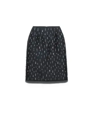Prada Embroidered Scuba Midi-skirt