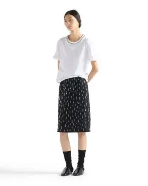 Prada Embroidered Scuba Midi-skirt