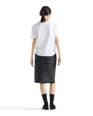 Prada Embroidered Scuba Midi-skirt