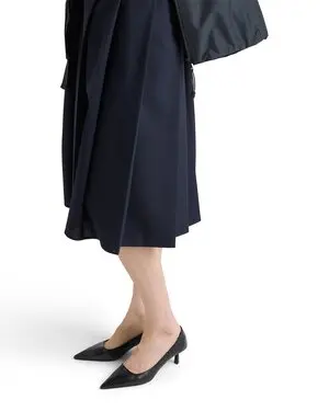Prada Hopsack And Technical Fabric Midi-skirt - Blue