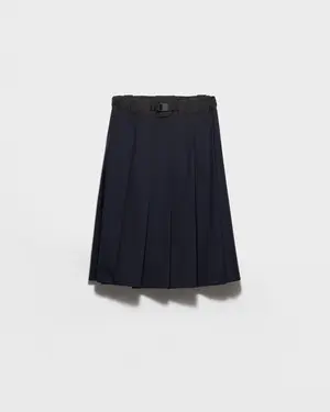 Prada Hopsack And Technical Fabric Midi Skirt