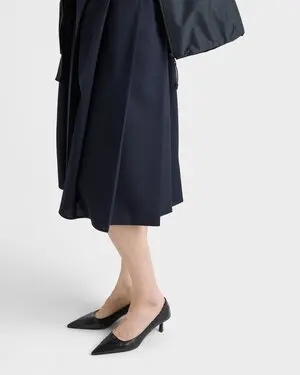 Prada Hopsack And Technical Fabric Midi Skirt